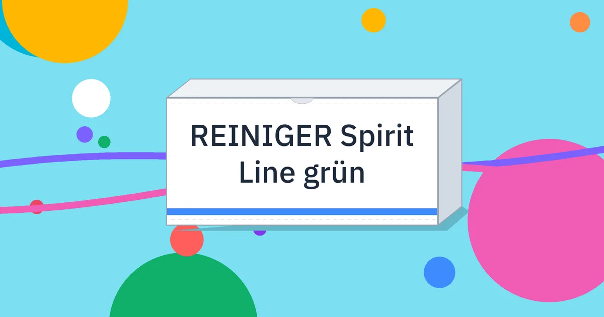 Symbolbild: Packung mit der Aufschrift REINIGER Spirit Line grün (PZN 01516697) – Verfügbarkeit und Bezug in Apotheken in Frankfurt am Main
