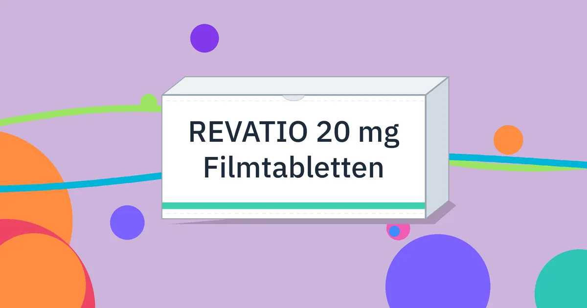 Symbolbild: Packung mit der Aufschrift REVATIO 20 mg Filmtabletten (PZN 03719186) – Verfügbarkeit und Bezug in Apotheken in Frankfurt am Main