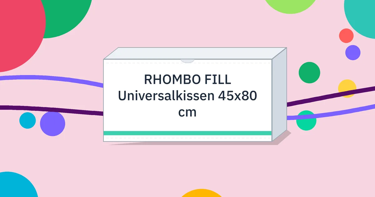 Symbolbild: Packung mit der Aufschrift RHOMBO FILL Universalkissen 45x80 cm (PZN 07738080) – Verfügbarkeit und Bezug in Apotheken in Frankfurt am Main