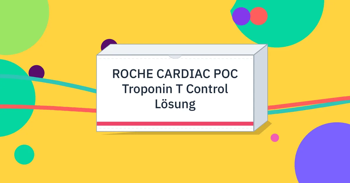 Symbolbild: Packung mit der Aufschrift ROCHE CARDIAC POC Troponin T Control Lösung (PZN 18904825) – Verfügbarkeit und Bezug in Apotheken in Frankfurt am Main
