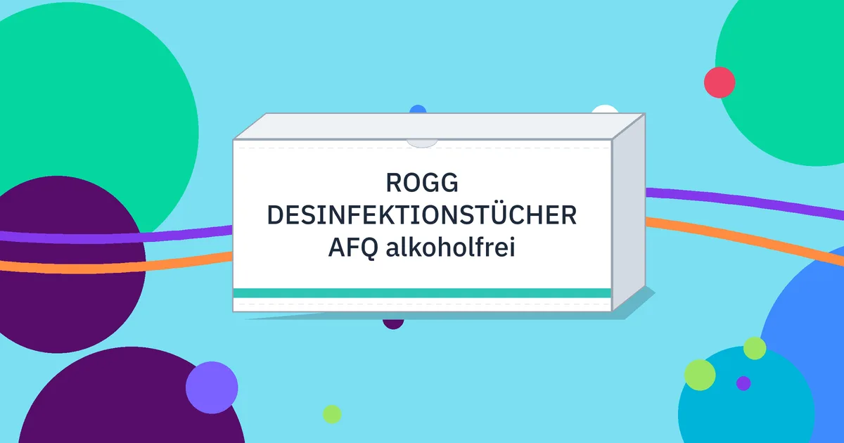 Symbolbild: Packung mit der Aufschrift ROGG DESINFEKTIONSTÜCHER AFQ alkoholfrei (PZN 09017025) – Verfügbarkeit und Bezug in Apotheken in Frankfurt am Main