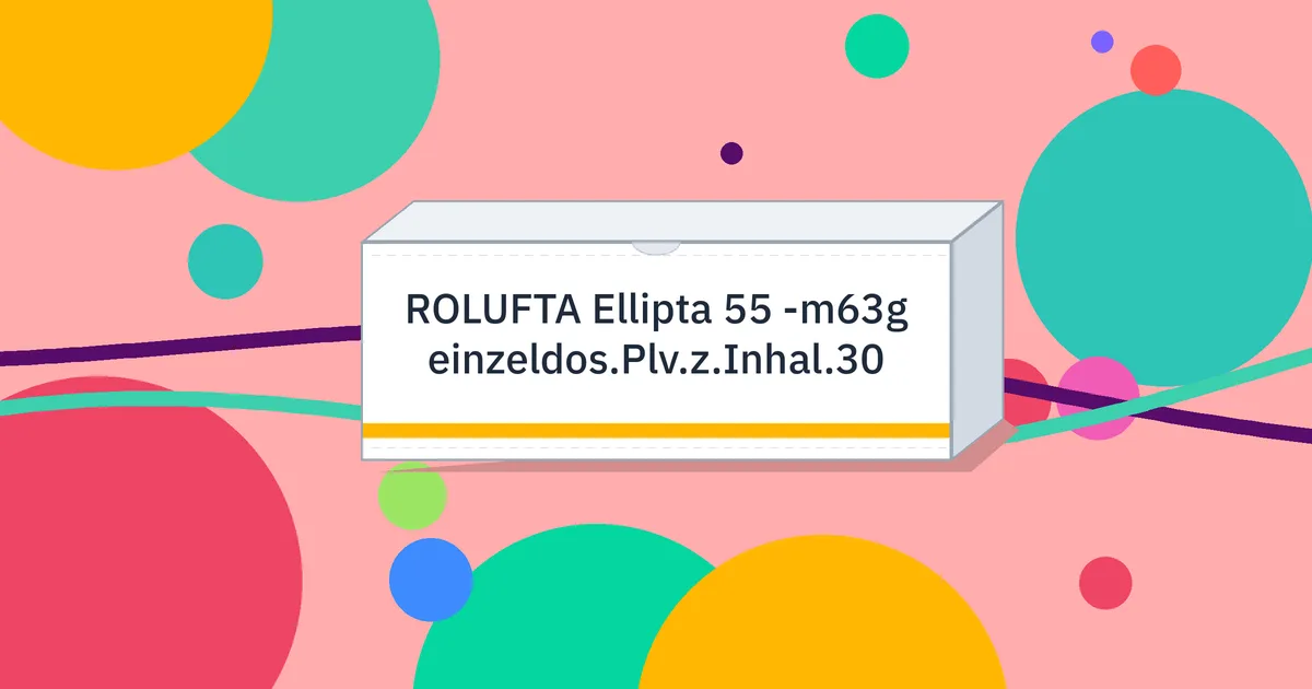 Symbolbild: Packung mit der Aufschrift ROLUFTA Ellipta 55 -m63g einzeldos.Plv.z.Inhal.30 (PZN 19341465) – Verfügbarkeit und Bezug in Apotheken in Frankfurt am Main