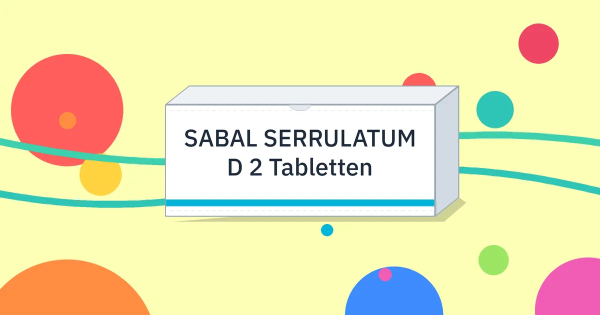 Symbolbild: Packung mit der Aufschrift SABAL SERRULATUM D 2 Tabletten (PZN 02635607) – Verfügbarkeit und Bezug in Apotheken in Frankfurt am Main