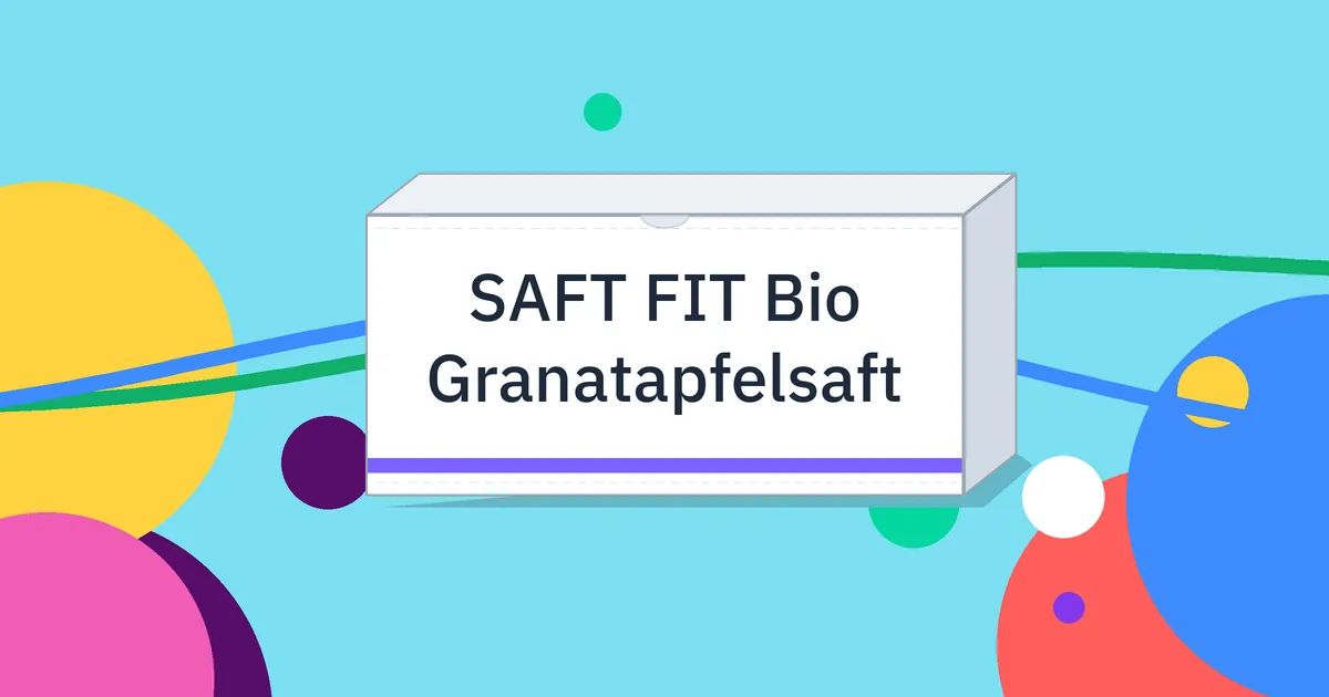 Symbolbild: Packung mit der Aufschrift SAFT FIT Bio Granatapfelsaft (PZN 07266126) – Verfügbarkeit und Bezug in Apotheken in Frankfurt am Main