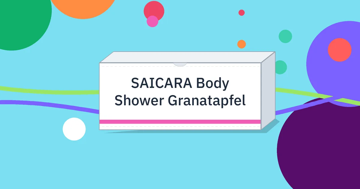 Symbolbild: Packung mit der Aufschrift SAICARA Body Shower Granatapfel (PZN 06881208) – Verfügbarkeit und Bezug in Apotheken in Frankfurt am Main