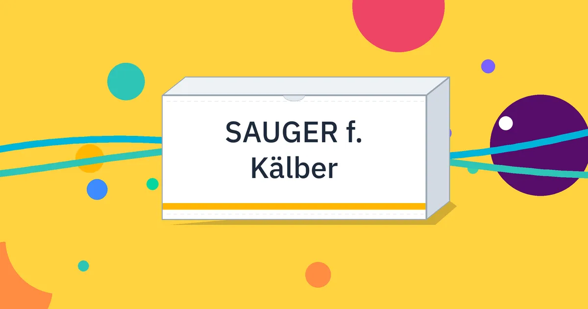 Symbolbild: Packung mit der Aufschrift SAUGER f. Kälber (PZN 01968790) – Verfügbarkeit und Bezug in Apotheken in Frankfurt am Main