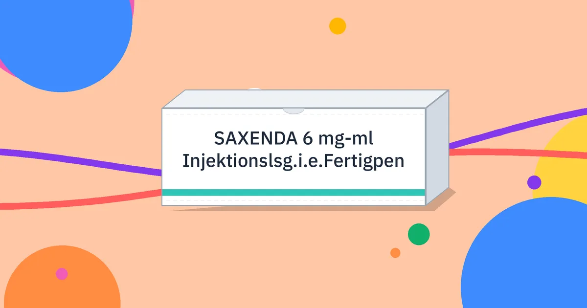 Symbolbild: Packung mit der Aufschrift SAXENDA 6 mg-ml Injektionslsg.i.e.Fertigpen (PZN 19214471) – Verfügbarkeit und Bezug in Apotheken in Frankfurt am Main
