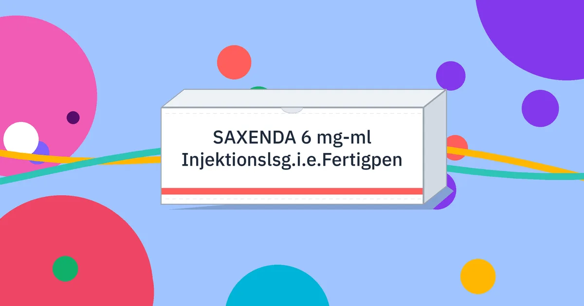 Symbolbild: Packung mit der Aufschrift SAXENDA 6 mg-ml Injektionslsg.i.e.Fertigpen (PZN 19725183) – Verfügbarkeit und Bezug in Apotheken in Frankfurt am Main