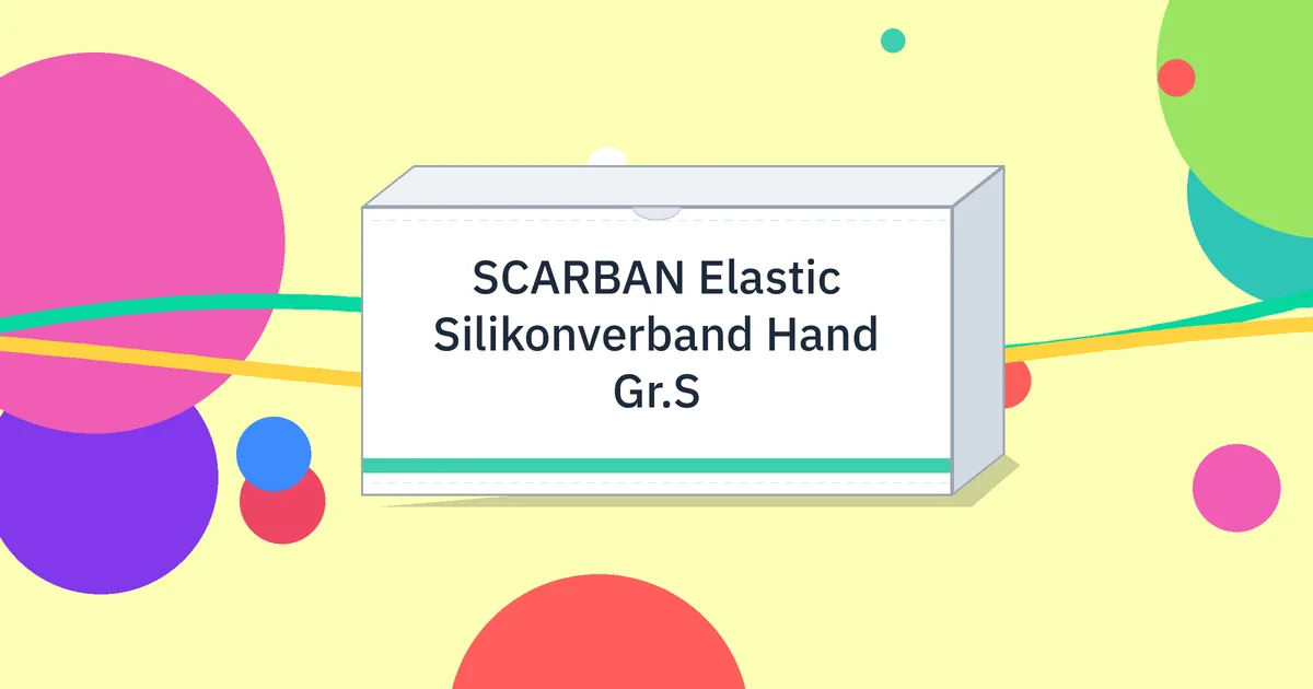 Symbolbild: Packung mit der Aufschrift SCARBAN Elastic Silikonverband Hand Gr.S (PZN 04740372) – Verfügbarkeit und Bezug in Apotheken in Frankfurt am Main