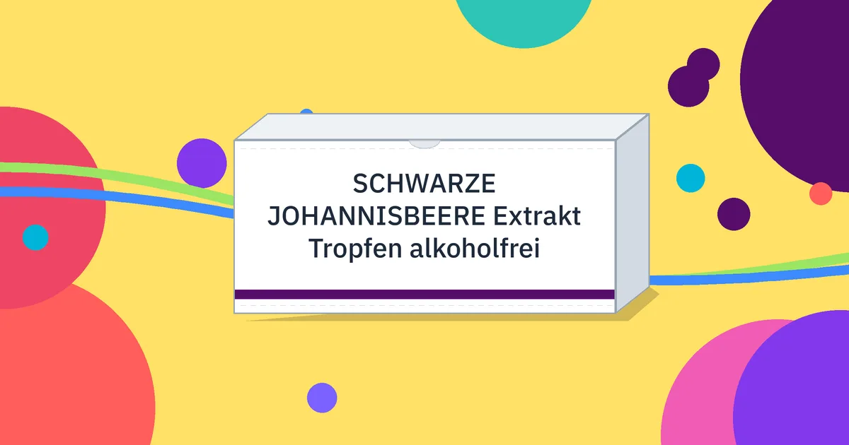 Symbolbild: Packung mit der Aufschrift SCHWARZE JOHANNISBEERE Extrakt Tropfen alkoholfrei (PZN 20232103) – Verfügbarkeit und Bezug in Apotheken in Frankfurt am Main