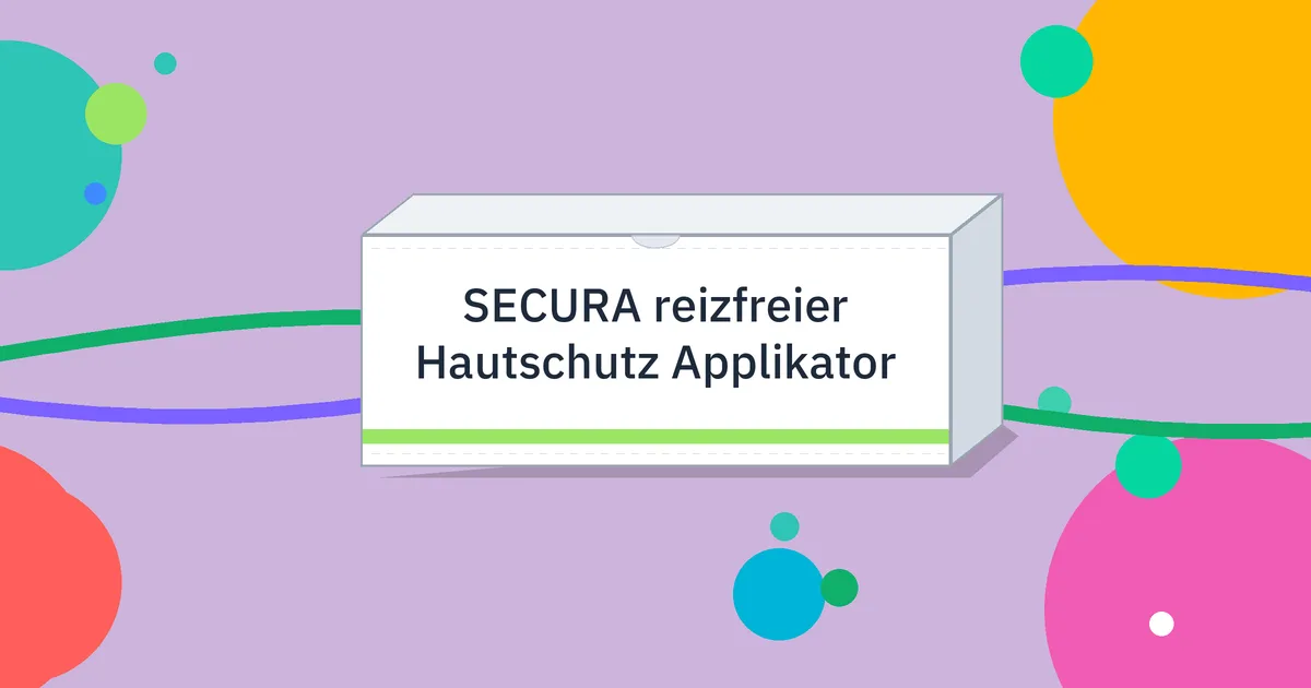 Symbolbild: Packung mit der Aufschrift SECURA reizfreier Hautschutz Applikator (PZN 13348058) – Verfügbarkeit und Bezug in Apotheken in Frankfurt am Main
