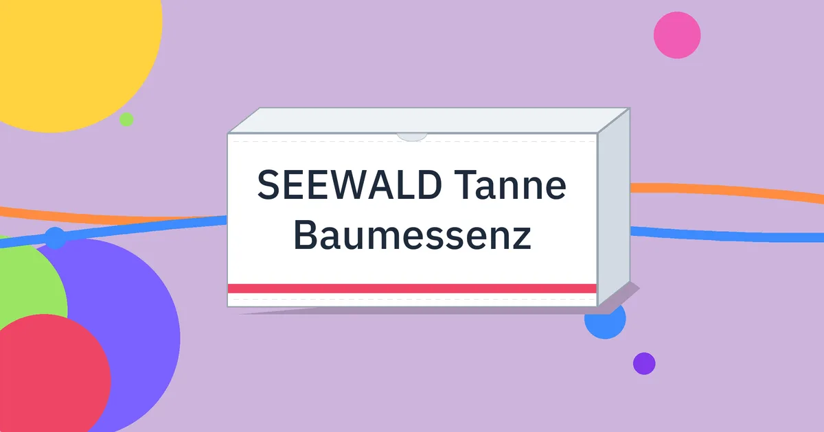 Symbolbild: Packung mit der Aufschrift SEEWALD Tanne Baumessenz (PZN 14236321) – Verfügbarkeit und Bezug in Apotheken in Frankfurt am Main
