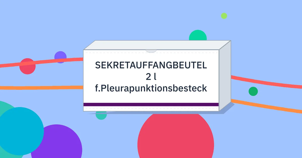 Symbolbild: Packung mit der Aufschrift SEKRETAUFFANGBEUTEL 2 l f.Pleurapunktionsbesteck (PZN 12144968) – Verfügbarkeit und Bezug in Apotheken in Frankfurt am Main