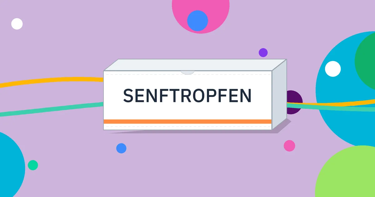 Symbolbild: Packung mit der Aufschrift SENFTROPFEN (PZN 11053063) – Verfügbarkeit und Bezug in Apotheken in Frankfurt am Main