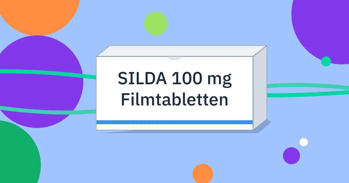 Symbolbild: Packung mit der Aufschrift SILDA 100 mg Filmtabletten (PZN 10953830) – Verfügbarkeit und Bezug in Apotheken in Frankfurt am Main