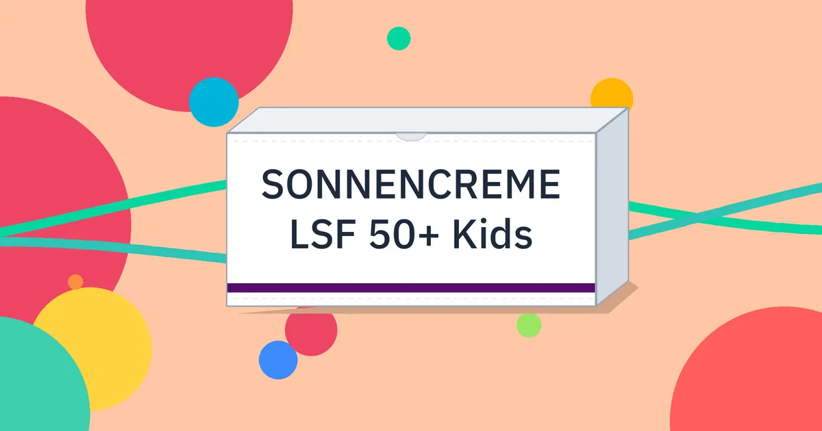 Symbolbild: Packung mit der Aufschrift SONNENCREME LSF 50+ Kids (PZN 18131599) – Verfügbarkeit und Bezug in Apotheken in Frankfurt am Main