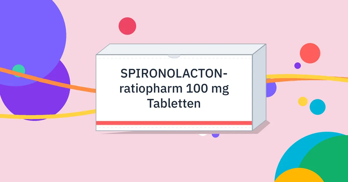 Symbolbild: Packung mit der Aufschrift SPIRONOLACTON-ratiopharm 100 mg Tabletten (PZN 02204741) – Verfügbarkeit und Bezug in Apotheken in Frankfurt am Main