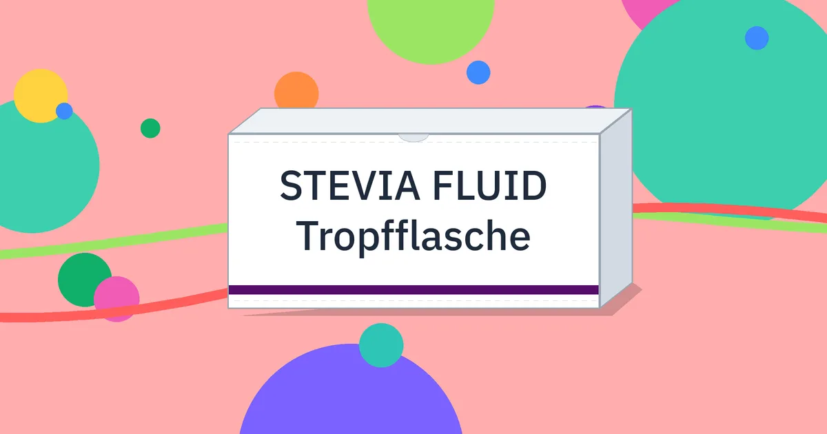 Symbolbild: Packung mit der Aufschrift STEVIA FLUID Tropfflasche (PZN 08811270) – Verfügbarkeit und Bezug in Apotheken in Frankfurt am Main