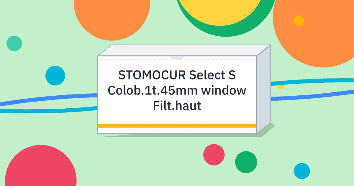 Symbolbild: Packung mit der Aufschrift STOMOCUR Select S Colob.1t.45mm window Filt.haut (PZN 14045408) – Verfügbarkeit und Bezug in Apotheken in Frankfurt am Main