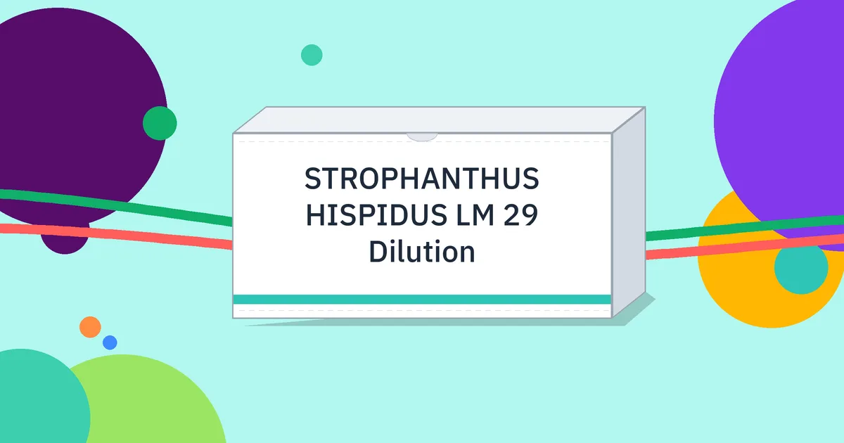 Symbolbild: Packung mit der Aufschrift STROPHANTHUS HISPIDUS LM 29 Dilution (PZN 13205525) – Verfügbarkeit und Bezug in Apotheken in Frankfurt am Main