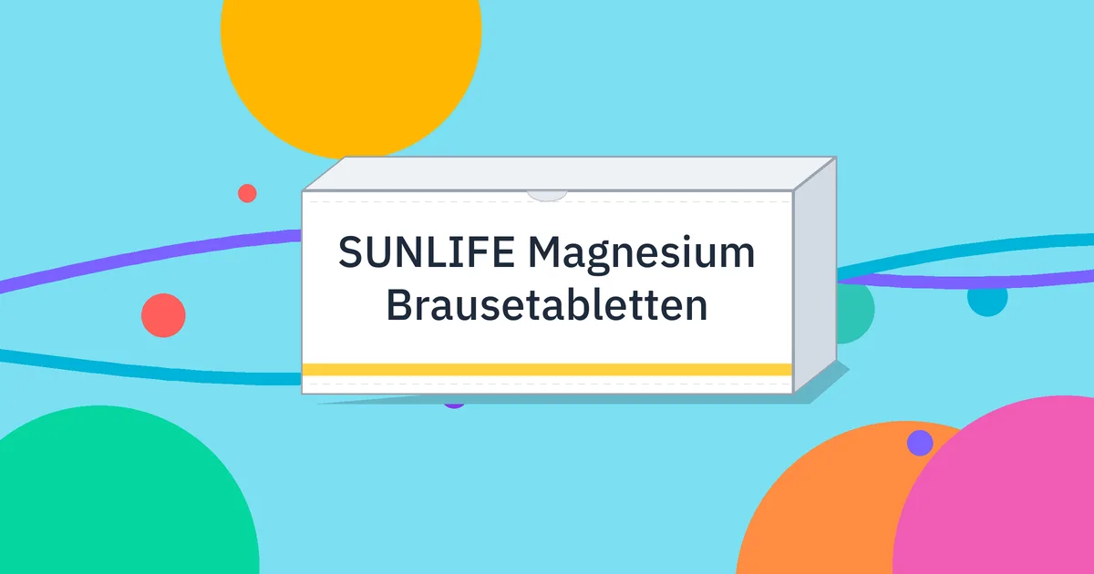 Symbolbild: Packung mit der Aufschrift SUNLIFE Magnesium Brausetabletten (PZN 11229059) – Verfügbarkeit und Bezug in Apotheken in Frankfurt am Main