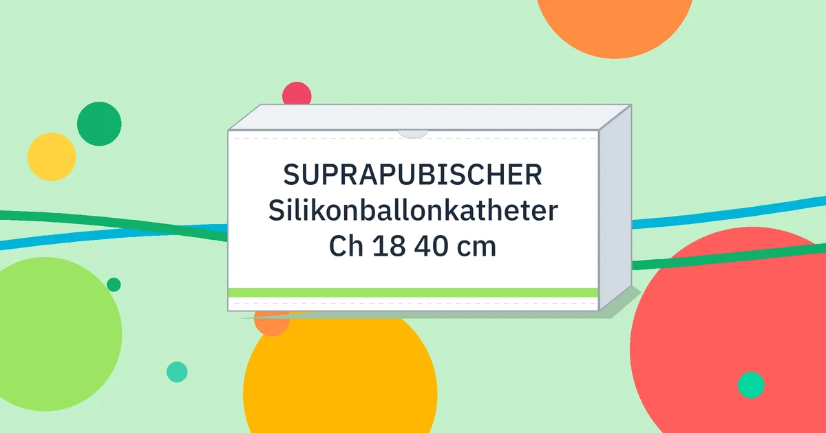 Symbolbild: Packung mit der Aufschrift SUPRAPUBISCHER Silikonballonkatheter Ch 18 40 cm (PZN 04712022) – Verfügbarkeit und Bezug in Apotheken in Frankfurt am Main