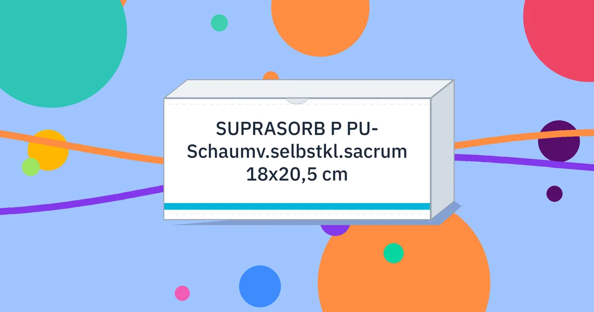 Symbolbild: Packung mit der Aufschrift SUPRASORB P PU-Schaumv.selbstkl.sacrum 18x20,5 cm (PZN 01730485) – Verfügbarkeit und Bezug in Apotheken in Frankfurt am Main