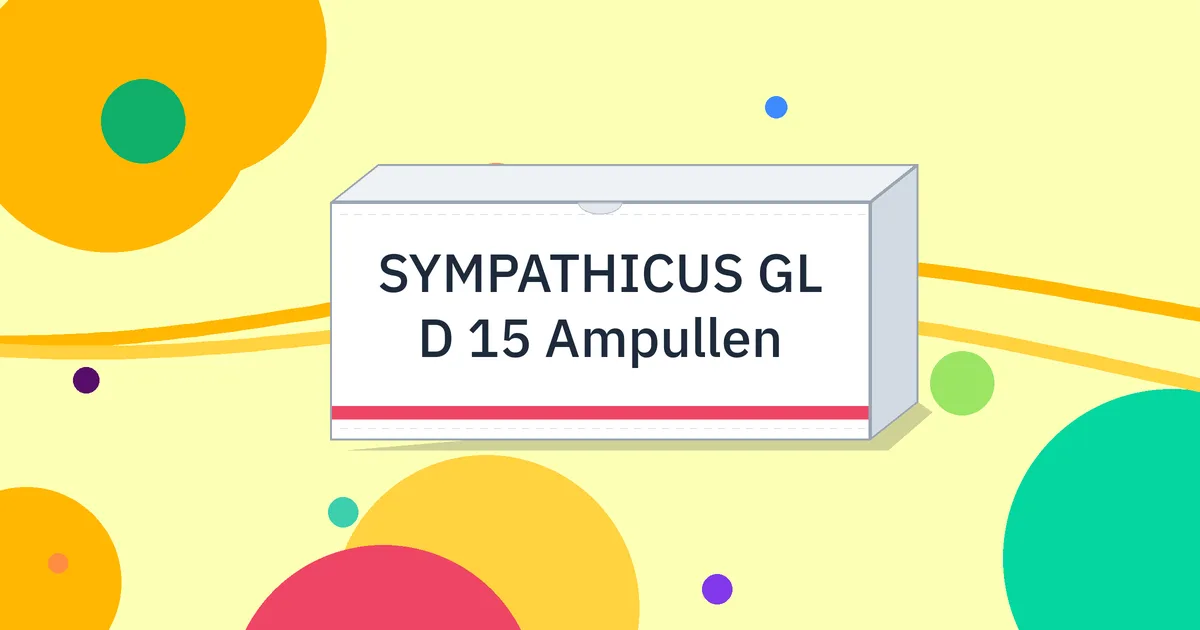 Symbolbild: Packung mit der Aufschrift SYMPATHICUS GL D 15 Ampullen (PZN 03658680) – Verfügbarkeit und Bezug in Apotheken in Frankfurt am Main
