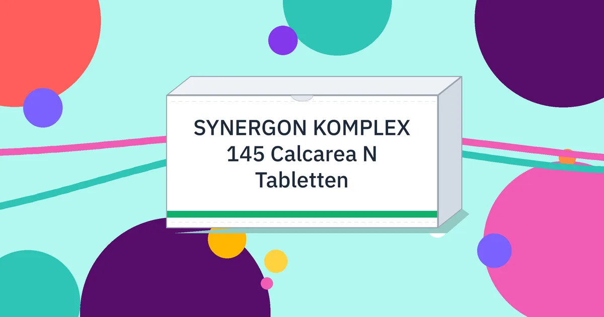 Symbolbild: Packung mit der Aufschrift SYNERGON KOMPLEX 145 Calcarea N Tabletten (PZN 03634739) – Verfügbarkeit und Bezug in Apotheken in Frankfurt am Main