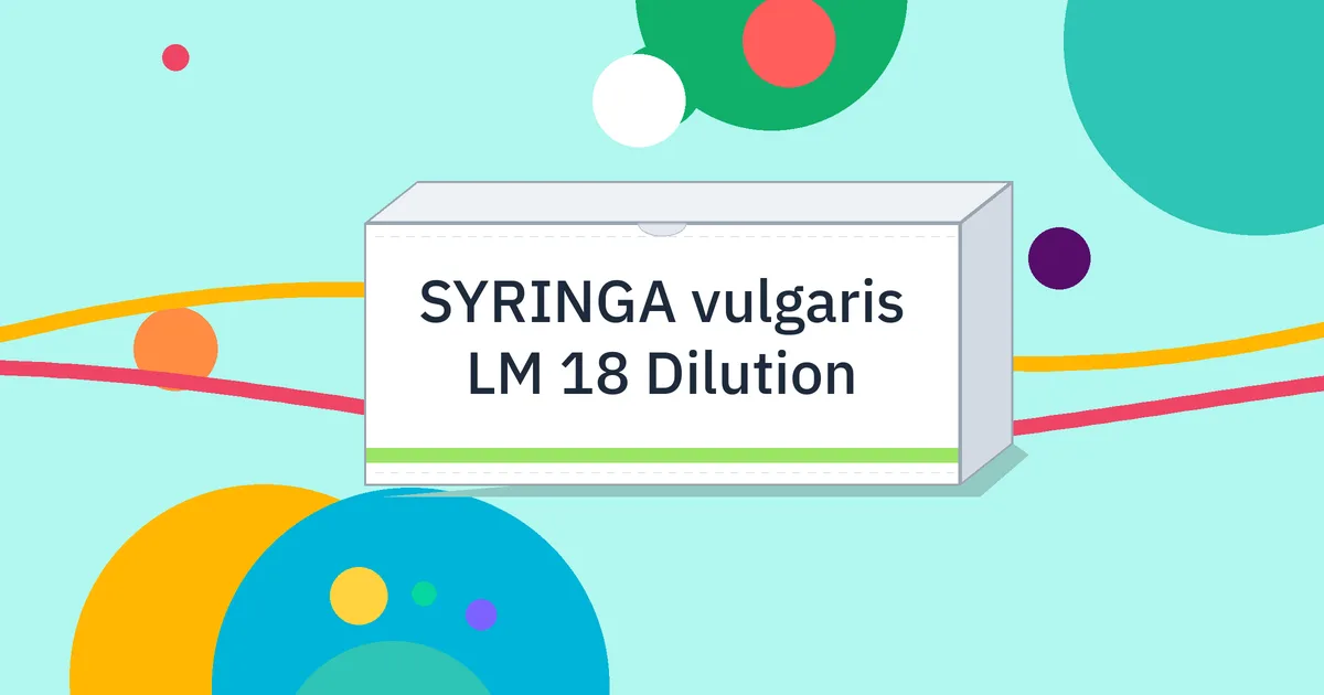 Symbolbild: Packung mit der Aufschrift SYRINGA vulgaris LM 18 Dilution (PZN 13685620) – Verfügbarkeit und Bezug in Apotheken in Frankfurt am Main