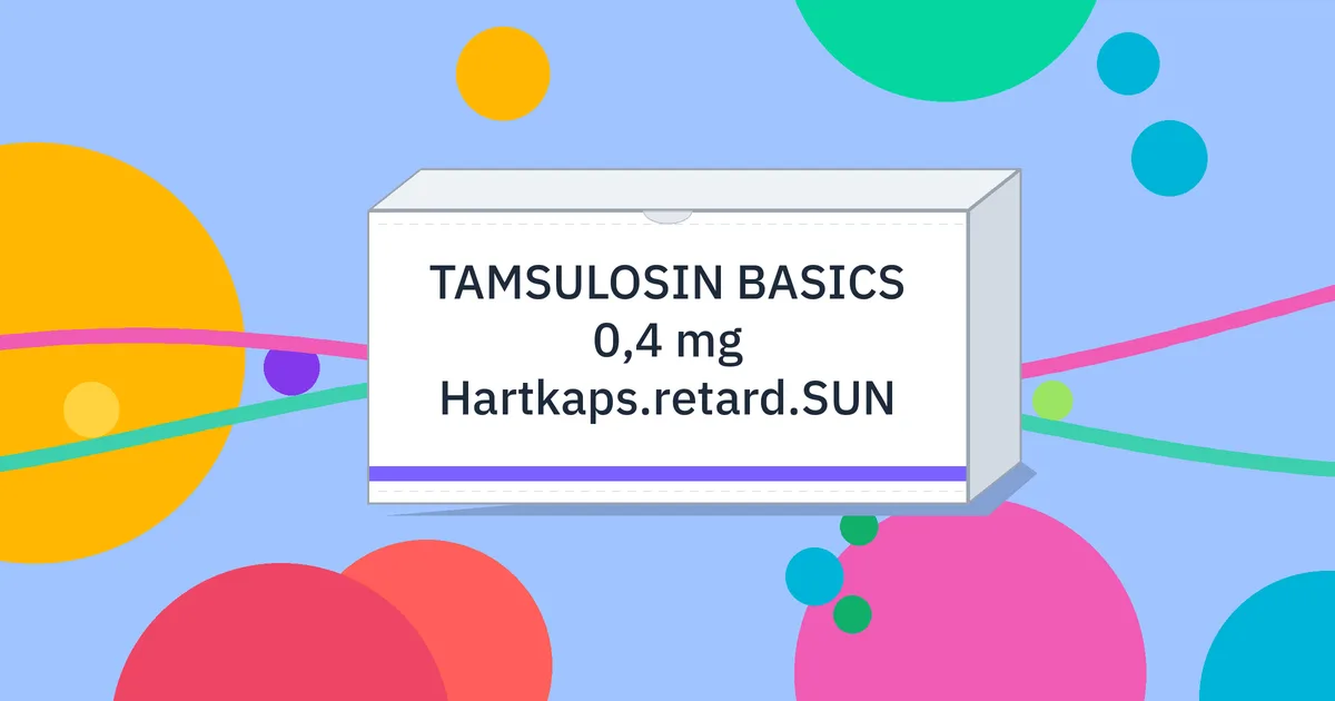 Symbolbild: Packung mit der Aufschrift TAMSULOSIN BASICS 0,4 mg Hartkaps.retard.SUN (PZN 12529214) – Verfügbarkeit und Bezug in Apotheken in Frankfurt am Main