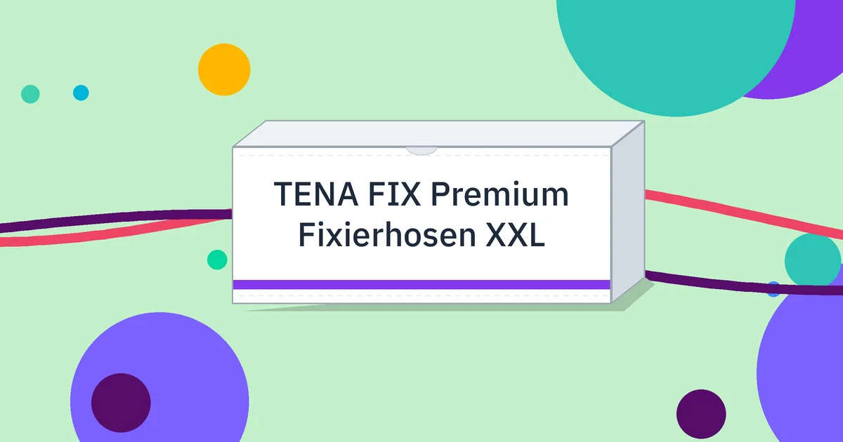 Symbolbild: Packung mit der Aufschrift TENA FIX Premium Fixierhosen XXL (PZN 03474796) – Verfügbarkeit und Bezug in Apotheken in Frankfurt am Main