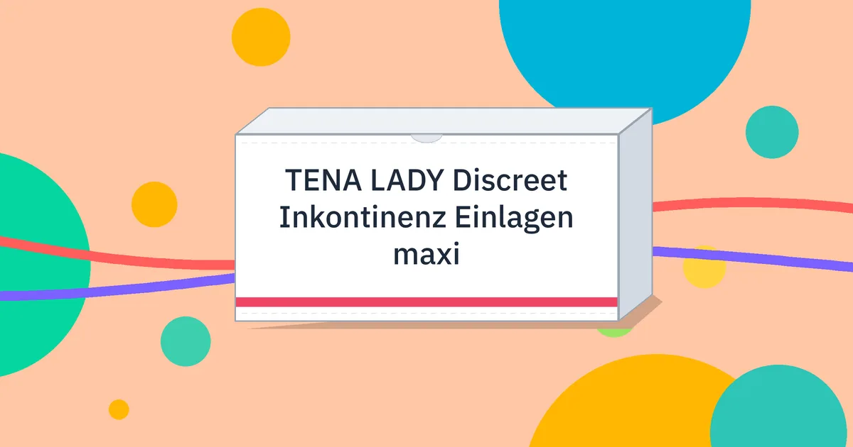 Symbolbild: Packung mit der Aufschrift TENA LADY Discreet Inkontinenz Einlagen maxi (PZN 15235269) – Verfügbarkeit und Bezug in Apotheken in Frankfurt am Main