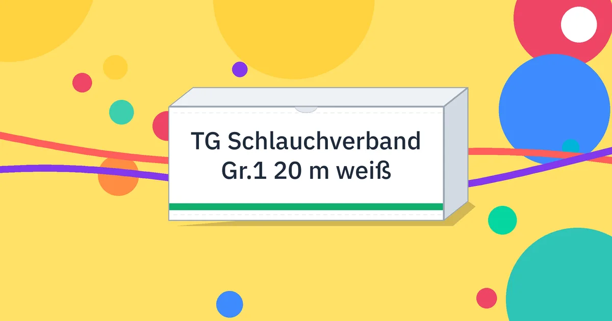 Symbolbild: Packung mit der Aufschrift TG Schlauchverband Gr.1 20 m weiß (PZN 19831287) – Verfügbarkeit und Bezug in Apotheken in Frankfurt am Main