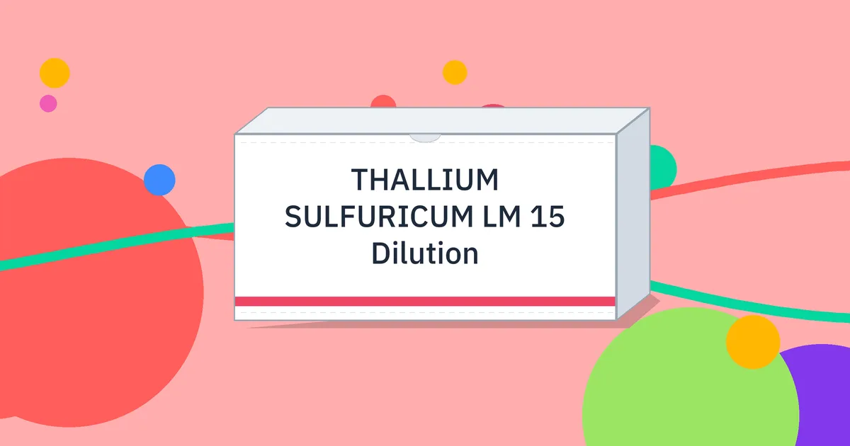 Symbolbild: Packung mit der Aufschrift THALLIUM SULFURICUM LM 15 Dilution (PZN 13218887) – Verfügbarkeit und Bezug in Apotheken in Frankfurt am Main