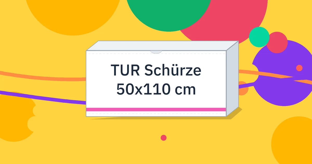 Symbolbild: Packung mit der Aufschrift TUR Schürze 50x110 cm (PZN 07600275) – Verfügbarkeit und Bezug in Apotheken in Frankfurt am Main