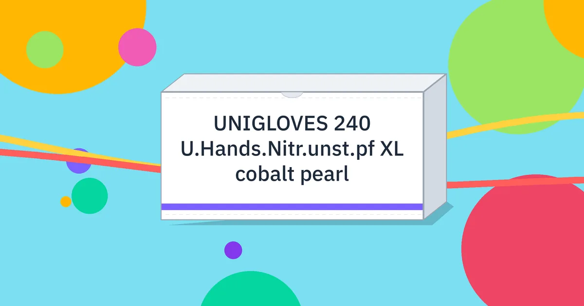 Symbolbild: Packung mit der Aufschrift UNIGLOVES 240 U.Hands.Nitr.unst.pf XL cobalt pearl (PZN 18100529) – Verfügbarkeit und Bezug in Apotheken in Frankfurt am Main