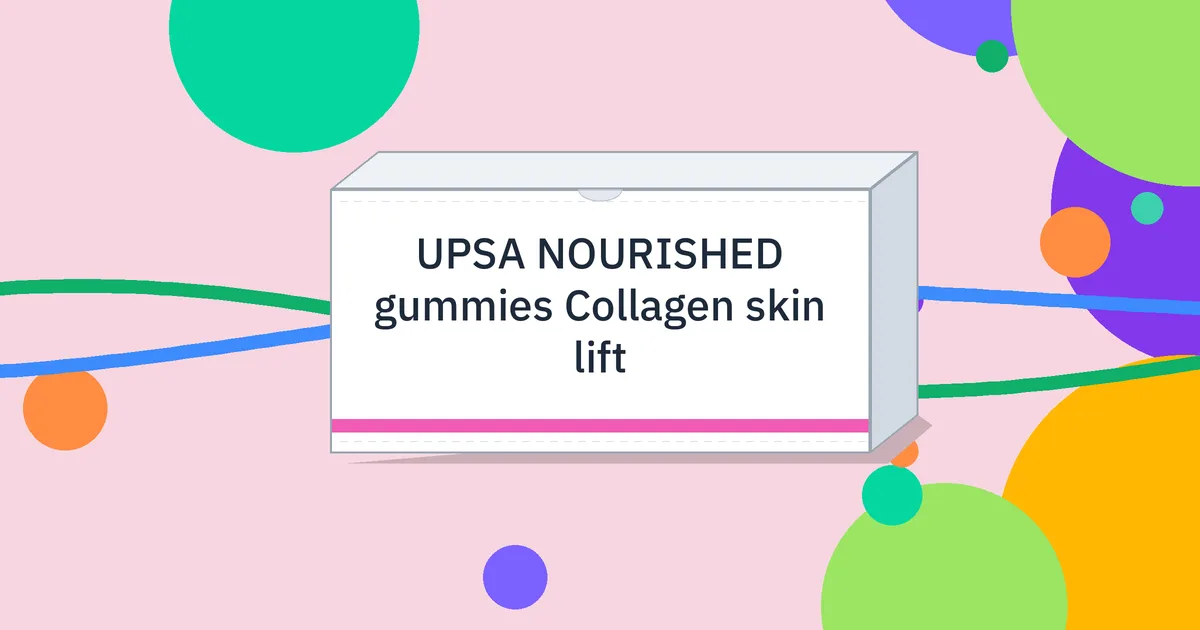 Symbolbild: Packung mit der Aufschrift UPSA NOURISHED gummies Collagen skin lift (PZN 19880110) – Verfügbarkeit und Bezug in Apotheken in Frankfurt am Main