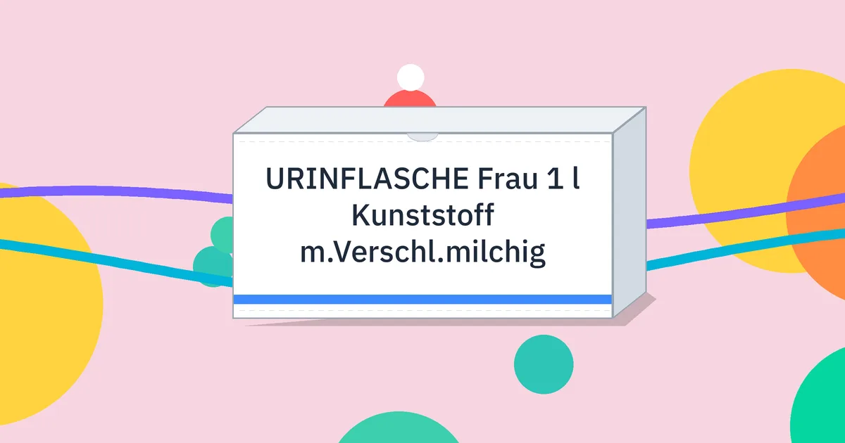 Symbolbild: Packung mit der Aufschrift URINFLASCHE Frau 1 l Kunststoff m.Verschl.milchig (PZN 02771368) – Verfügbarkeit und Bezug in Apotheken in Frankfurt am Main
