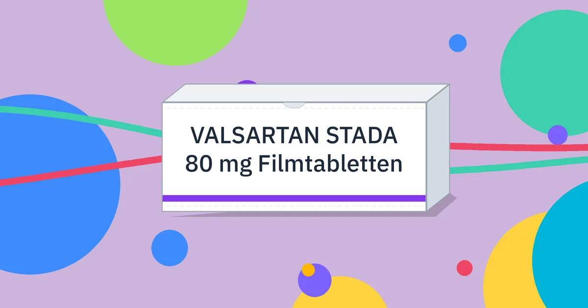 Symbolbild: Packung mit der Aufschrift VALSARTAN STADA 80 mg Filmtabletten (PZN 07778292) – Verfügbarkeit und Bezug in Apotheken in Frankfurt am Main