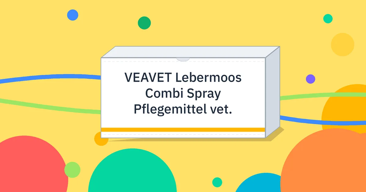 Symbolbild: Packung mit der Aufschrift VEAVET Lebermoos Combi Spray Pflegemittel vet. (PZN 16830169) – Verfügbarkeit und Bezug in Apotheken in Frankfurt am Main