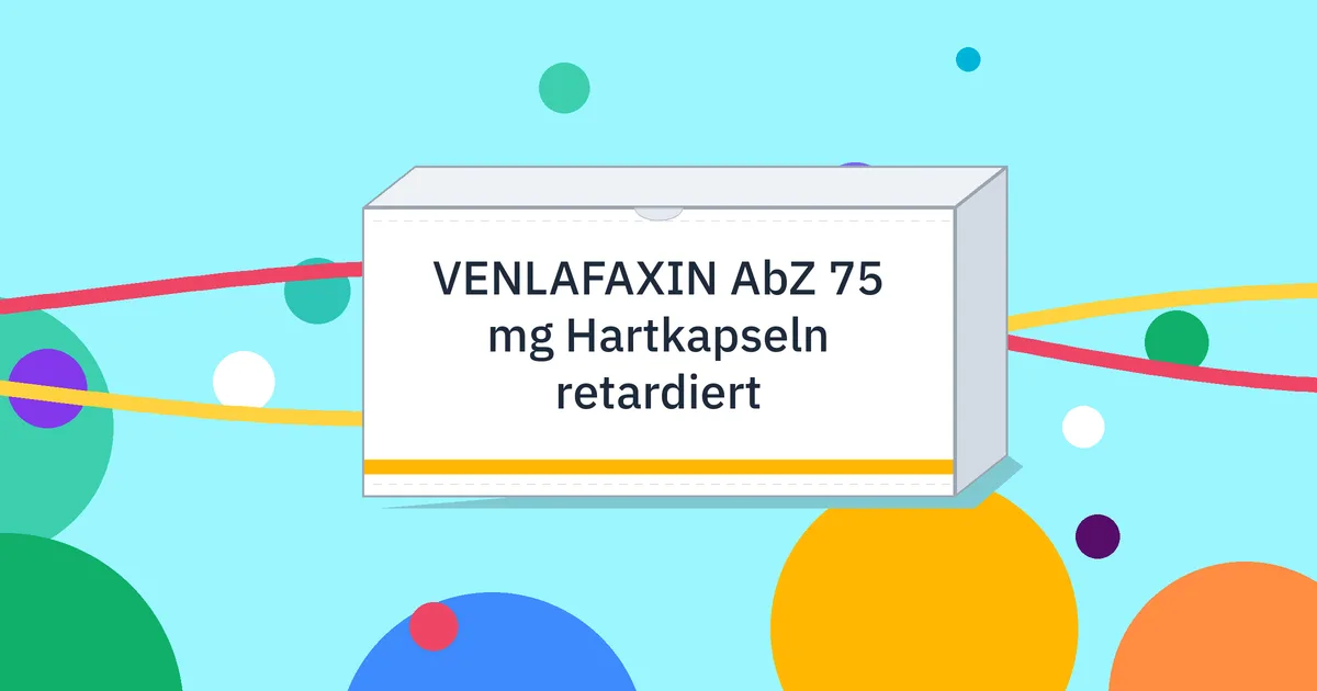 Symbolbild: Packung mit der Aufschrift VENLAFAXIN AbZ 75 mg Hartkapseln retardiert (PZN 01123986) – Verfügbarkeit und Bezug in Apotheken in Frankfurt am Main