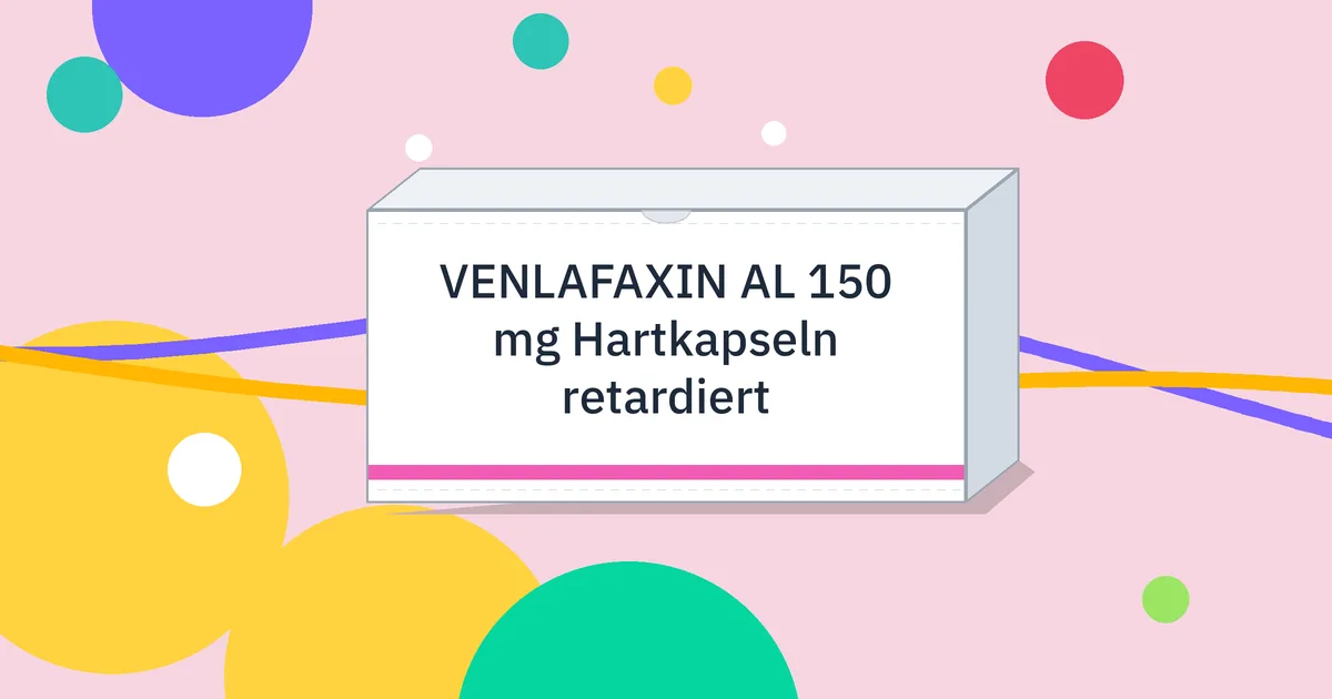 Symbolbild: Packung mit der Aufschrift VENLAFAXIN AL 150 mg Hartkapseln retardiert (PZN 13572620) – Verfügbarkeit und Bezug in Apotheken in Frankfurt am Main