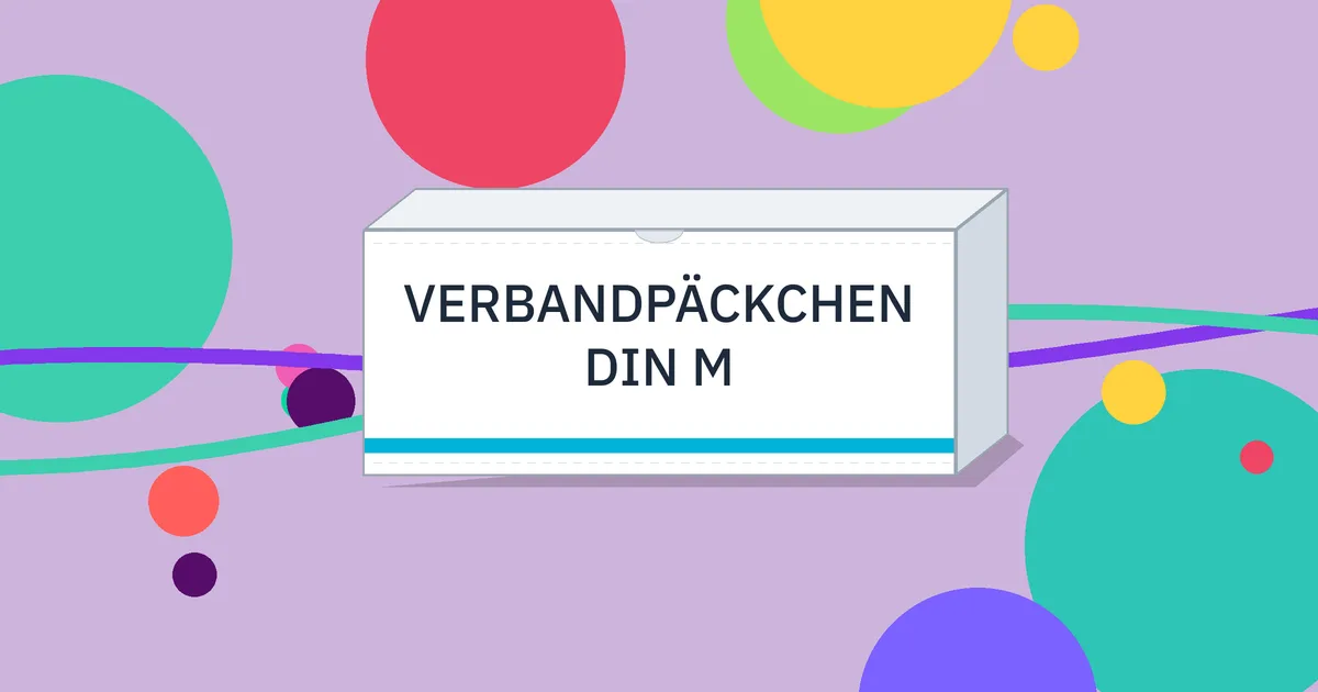 Symbolbild: Packung mit der Aufschrift VERBANDPÄCKCHEN DIN M (PZN 10080201) – Verfügbarkeit und Bezug in Apotheken in Frankfurt am Main