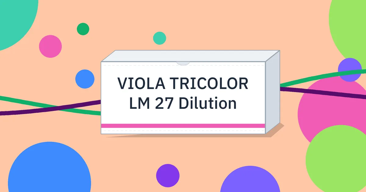 Symbolbild: Packung mit der Aufschrift VIOLA TRICOLOR LM 27 Dilution (PZN 13276459) – Verfügbarkeit und Bezug in Apotheken in Frankfurt am Main