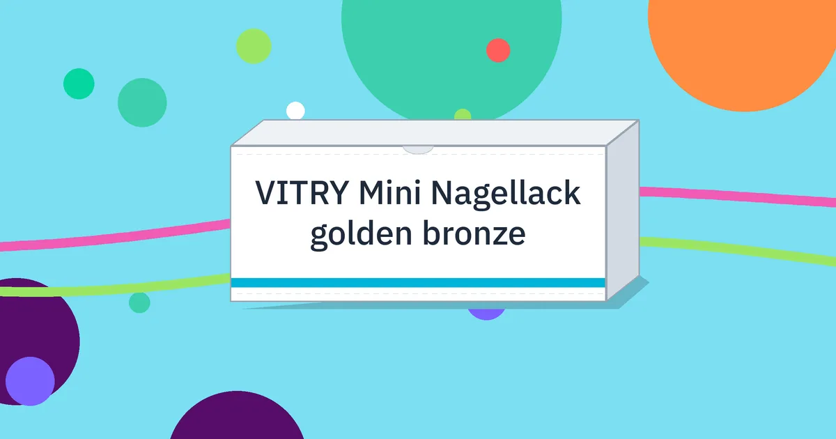 Symbolbild: Packung mit der Aufschrift VITRY Mini Nagellack golden bronze (PZN 15197422) – Verfügbarkeit und Bezug in Apotheken in Frankfurt am Main