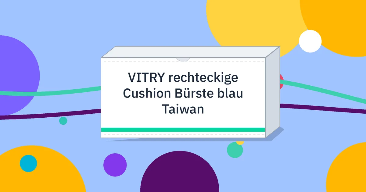 Symbolbild: Packung mit der Aufschrift VITRY rechteckige Cushion Bürste blau Taiwan (PZN 17271648) – Verfügbarkeit und Bezug in Apotheken in Frankfurt am Main