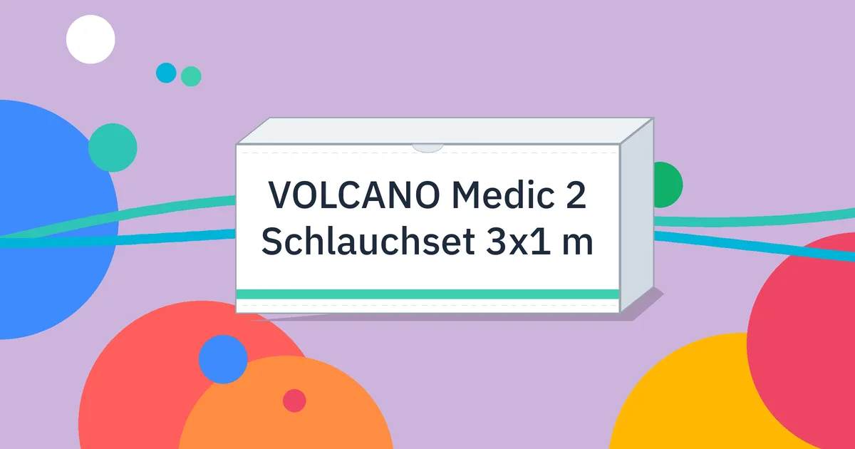 Symbolbild: Packung mit der Aufschrift VOLCANO Medic 2 Schlauchset 3x1 m (PZN 16206040) – Verfügbarkeit und Bezug in Apotheken in Frankfurt am Main