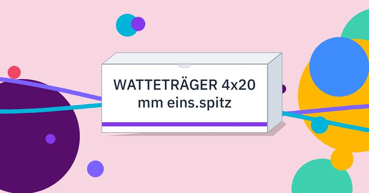 Symbolbild: Packung mit der Aufschrift WATTETRÄGER 4x20 mm eins.spitz (PZN 02446668) – Verfügbarkeit und Bezug in Apotheken in Frankfurt am Main