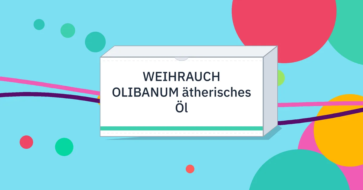 Symbolbild: Packung mit der Aufschrift WEIHRAUCH OLIBANUM ätherisches Öl (PZN 17429842) – Verfügbarkeit und Bezug in Apotheken in Frankfurt am Main
